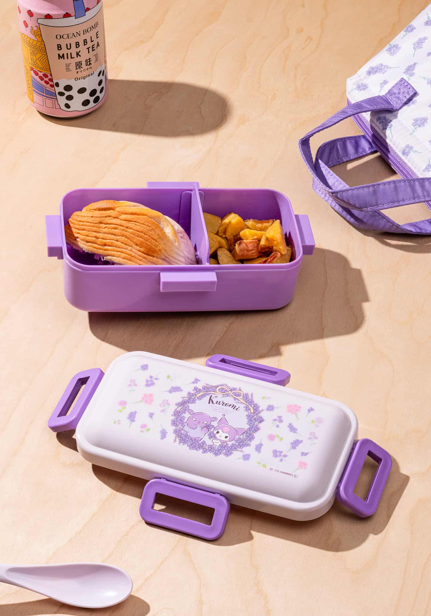 Kuromi Bento Lunch Box (Floral Wreath) - Clever Idiots Wholesale