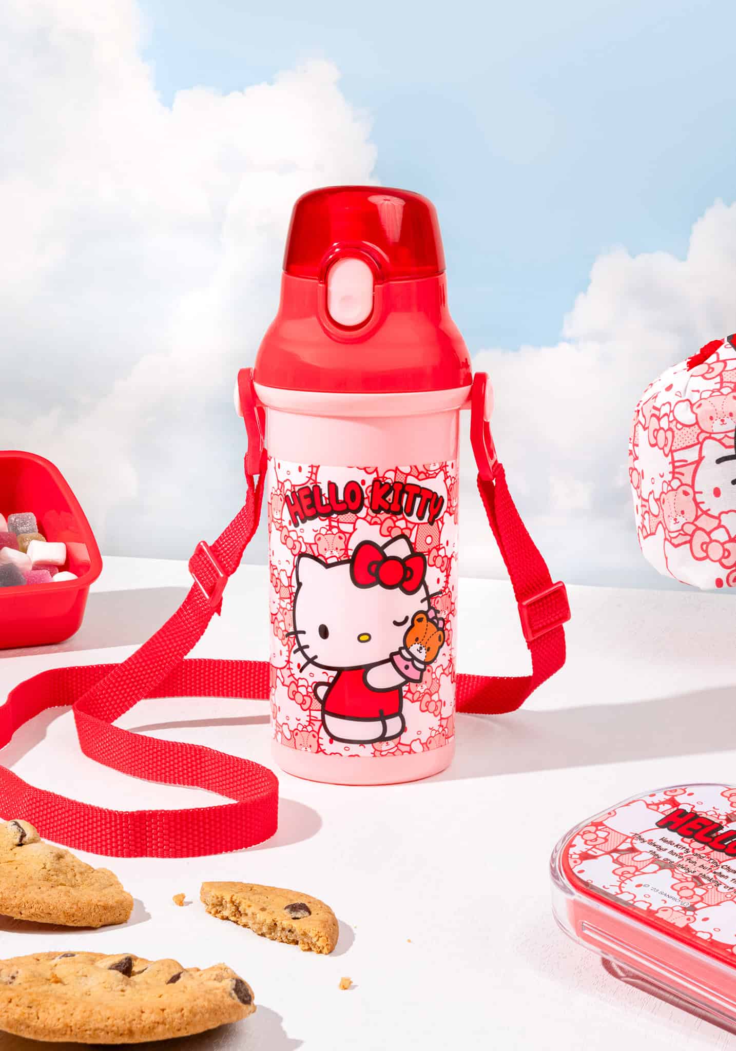 Hello Kitty Water Bottle with Strap 16.23oz (Friends) - Clever Idiots ...